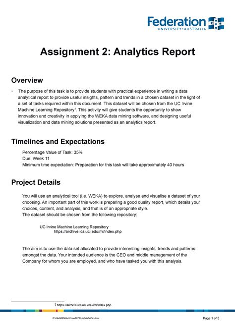 Itech 1103 Assignment Analytics Report Ucirepo Assignment 2