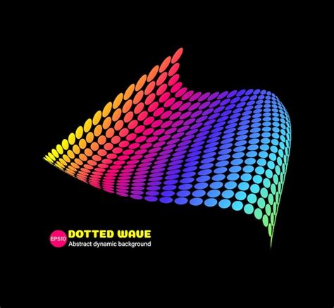 Premium Vector Colorful Dotted Dynamic Wave On Black Background