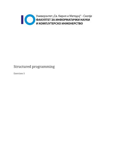Pdf Structured Programming · 1 Loop Structures For While Do While