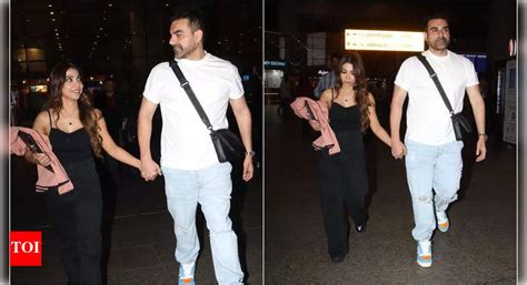 newlyweds arbaaz khan and shura khan return to mumbai after celebrating