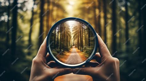 Premium Photo A Person Holding A Magnifying Glass In Their Hand