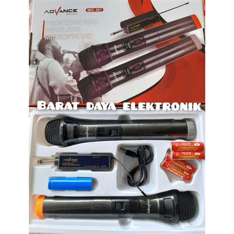 Jual Mic Advance Mic 201 Dua Microphone Wireless Professsional Mic