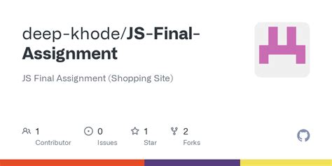 Github Deep Khodejs Final Assignment Js Final Assignment Shopping Site