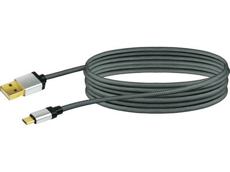 Micro Usb Lade And Sync Kabel Gewebe Schwarz 3 M Kaufen Bei Obi