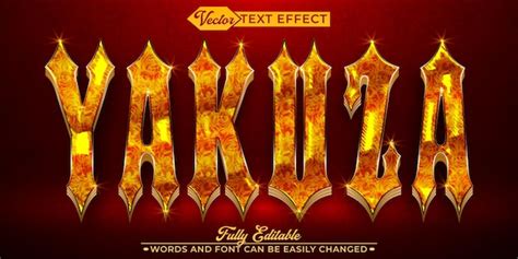 Premium Vector Japanese Mafia Yakuza Vector Editable Text Effect Template