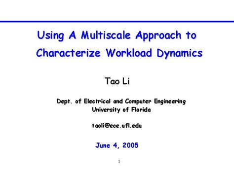 Using A Multiscale Approach To Characterize Workload Dynamics