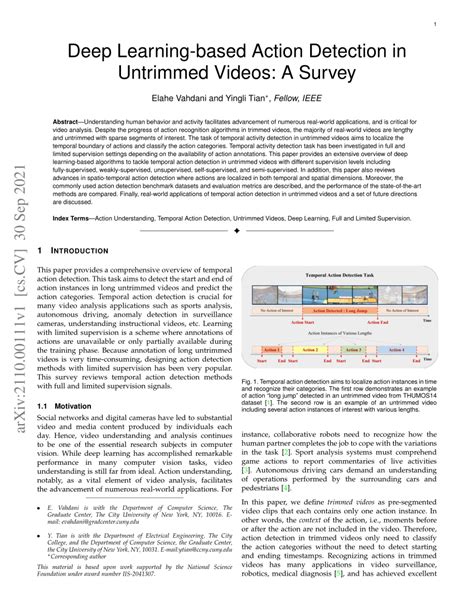 Pdf Deep Learning Based Action Detection In Untrimmed Videos A Survey