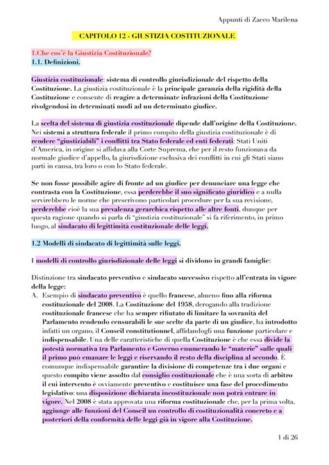 Riassunto Libro Diritto Costituzionale Bin Capitolo 12 Docsity