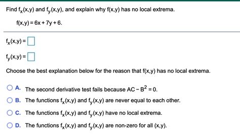 Solved Find Fx X Y And Fy X Y And Explain Why F X Y Has Chegg Com