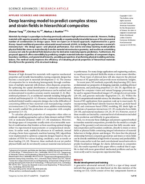 Pdf Deep Learning Model To Predict Complex Stress And Strain Fields In Hierarchical Composites