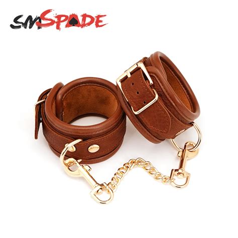 SMSPADE menottes en cuir Bondage BDSM jouets sexuels fétichistes