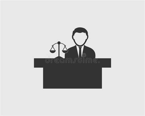 Male Judge Icon Stock Vector Illustration Of Iconic 136560876