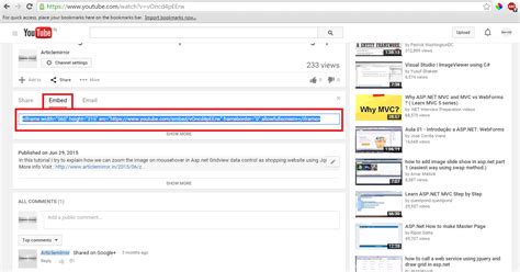 Asp Net Embed Youtube Video Aspmantra Asp Net Mvc Angularjs Jquery