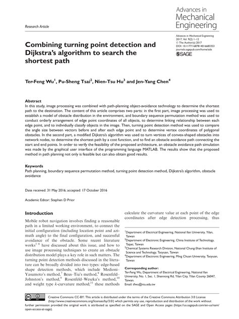 Pdf Combining Turning Point Detection And Dijkstras Algorithm To Search The Shortest Path