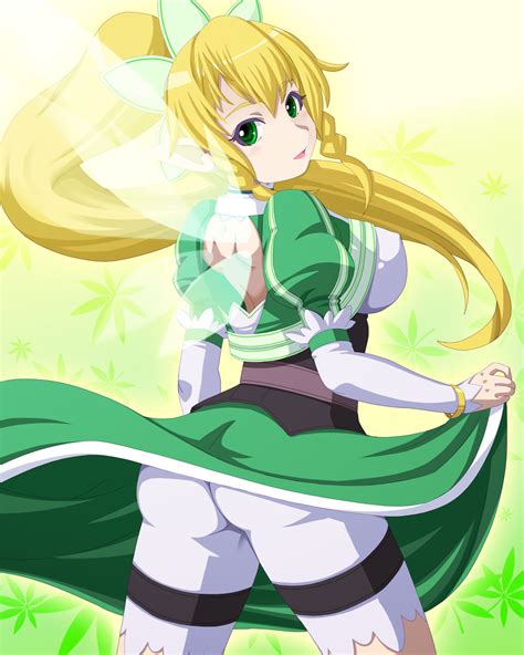 Ebi Tendon Leafa Sao Sword Art Online White Legwear Highres 10s 1girl Ass Blonde Hair