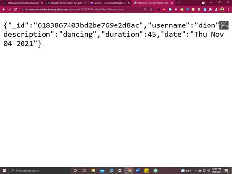 Project Exercise Tracker Not Getting Passed Even Though I Have Complete All Tasks Javascript