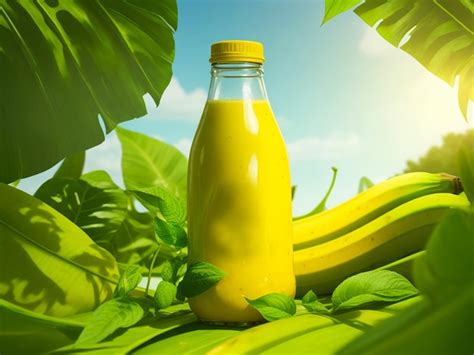 Premium Ai Image Banana Juice Bottle