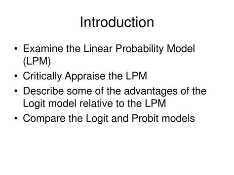 Ppt Dummy Dependent Variable Models Powerpoint Presentation Free