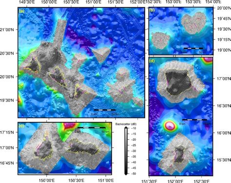 Multibeam Derived Backscatter Maps Overlaid With A Hillshade Bathymetry
