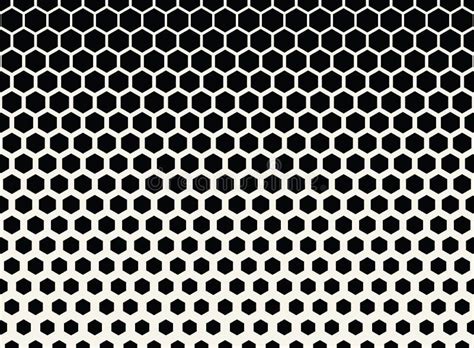 Abstract Geometric Black And White Graphic Halftone Hexagon Pattern Background Stock Vector