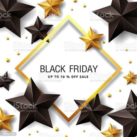 검은 금요일 판매 배너 레이아웃 디자인 서식 파일 검정색과 금색 별 벡터 일러스트 레이 션 11월에 대한 스톡 벡터 아트 및 기타 이미지 Istock
