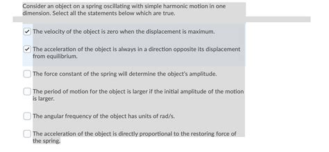 solved consider an object on a spring oscillating with