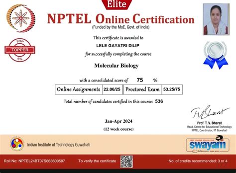 gayatri dilip lele on linkedin nptel iitguwahati molecularbiology