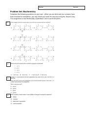 Biochemistry Problem Set Key Concepts And Comparisons Course Hero