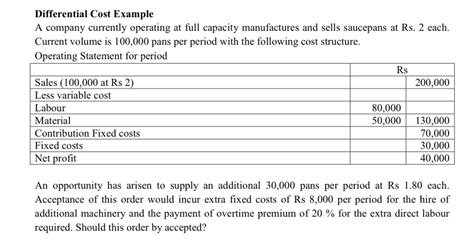 Differential Cost Example A Company Currently Studyx