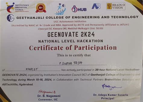 surya teja on linkedin geenovate2k24 innovation hackathon