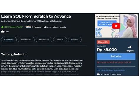 Kursus Online Menggunakan Sql Dari Scratch Hingga Advance