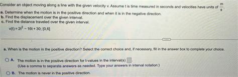 [answered] consider an object moving along a line with the given kunduz