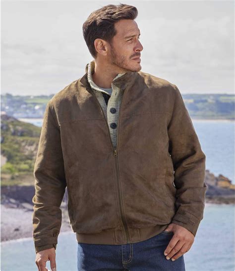 Mens Brown Faux Suede Jacket Atlas For Men