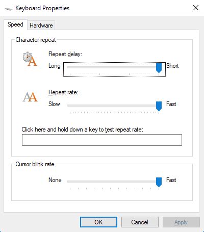 How To Set Keyboard Repeat Delay Rate Speed On Windows
