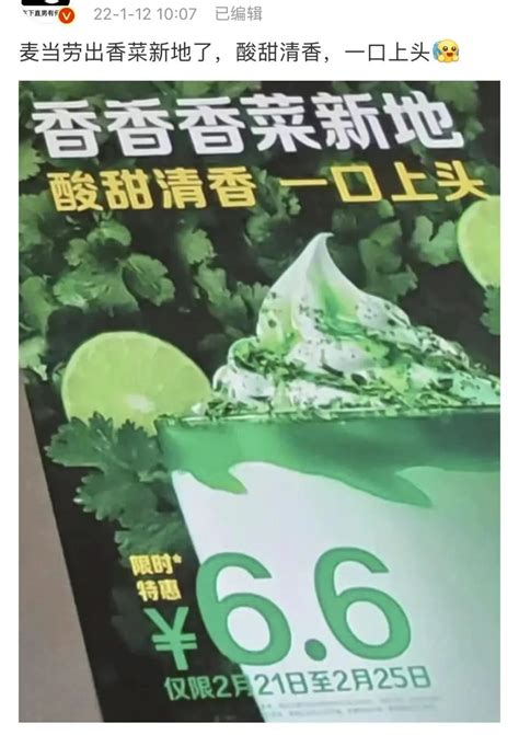 麦当劳出香菜新地，网友打起来了 哔哩哔哩