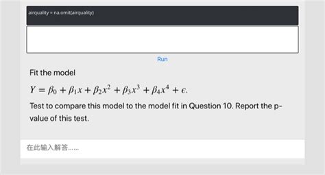 Solved For Questions Use The Airquality Dataset That Chegg