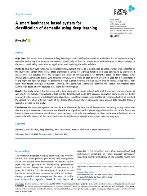 pdf a smart healthcare based system for classification of dementia