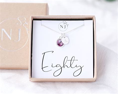 80th Birthday Gift For Women 80th Birthday Necklace 80th Etsy