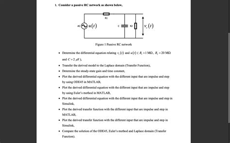 Solved Consider A Passive RC Network As Shown Below R Chegg Com