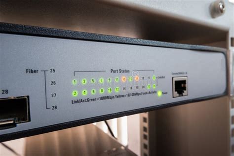 Network Switch LED Show Online Green And Orange Status Stock Image Image Of Connector Diode