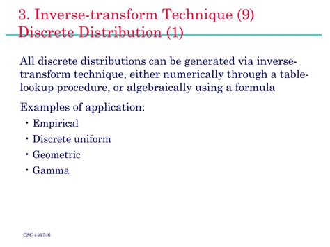 Ppt Random Variate Generation Techniques For Simulation Models