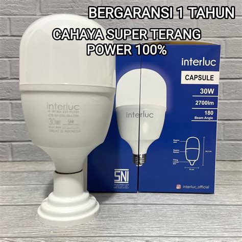 INTERLUC LED BULB W WATT CAHAYA PUTIH SNI GARANSI TAHUN Lazada Indonesia