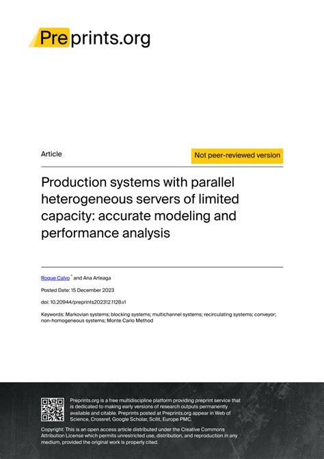 Pdf Production Systems With Parallel Heterogeneous Servers Of Limited
