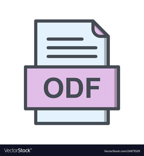 Odf File Document Icon Royalty Free Vector Image