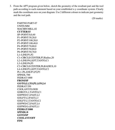Solved 3 From The Apt Program Given Below Sketch The