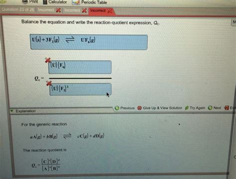 Solved Balance the equation and write the reaction-quotient | Chegg.com