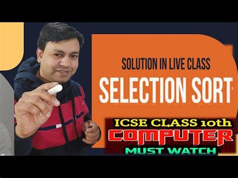 Selection Sort In Java Java Selection Sort Program Easy Explanation With Students Live Class