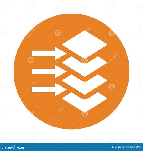 Cdn Layers Big Data Icon Orange Color Vector Eps Stock Illustration