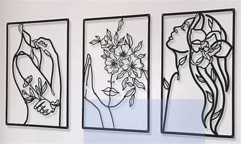 Minimalist Abstract Woman Wall Art Set Of 3