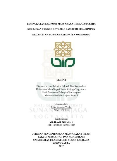Saran KESIMPULAN DAN SARAN PENINGKATAN EKONOMI MASYARAKAT MELALUI